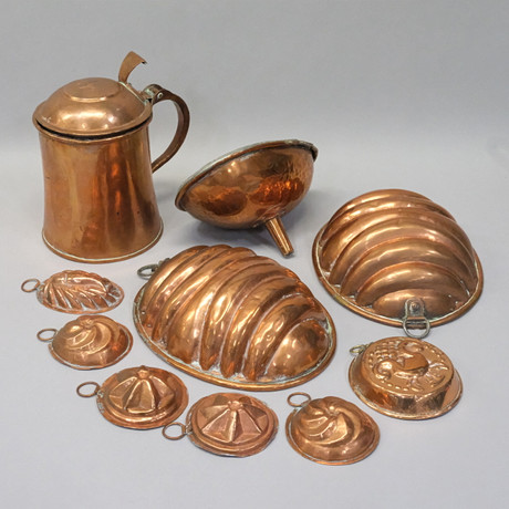 COPPER OBJECTS, 9 PIECES INCL. ALADAB FORMS. Silver & Metals - Pewter ...