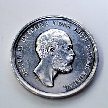 MINNESMEDALJ, silver, Oscar II, "för vaccination". Mynt, Medaljer ...