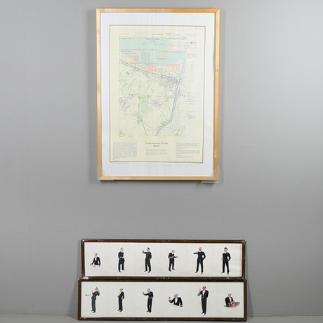 A FRAMED REPRODUCTION MAP OF THE D-DAY LANDINGS AND TWO OTHERS. Weapons ...