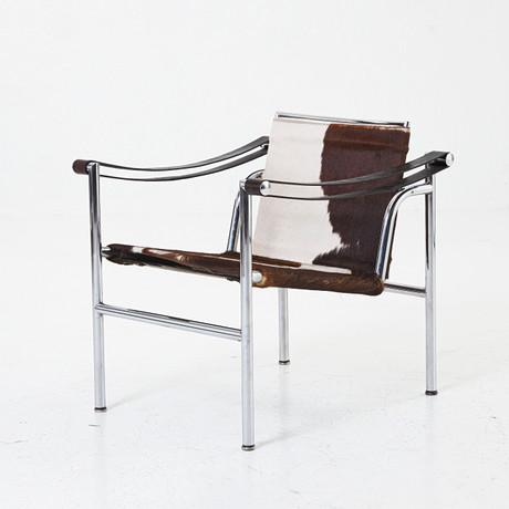 LE CORBUSIER. armchair, LC1, upholstered in cowhide, marked Le ...