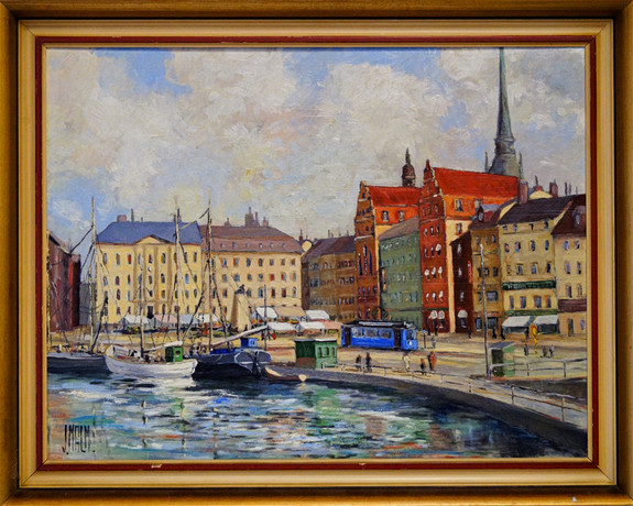 JOHN MALM. oil on Board, Stockholm motif, signed J.MALM. Art ...