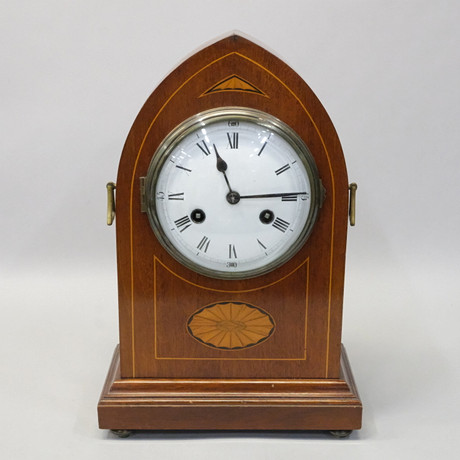 TABLE CLOCK, PHILIPP HAAS & SÖHNE, MAHOGANY WITH INTARSIA. Clocks ...