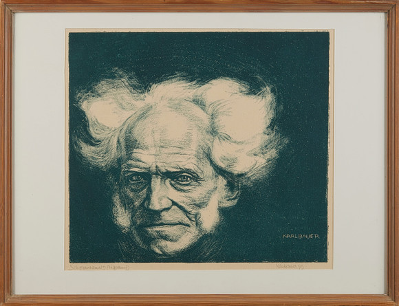 KARL BAUER (1868-1942). Porträtt av Schopenhauer, signerad och daterad ...