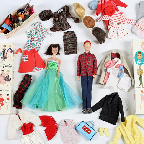 BARBIEDOCKOR, 2 st, Barbie/Midge, "Teen Age Fashion Model" och Ken, "He ...