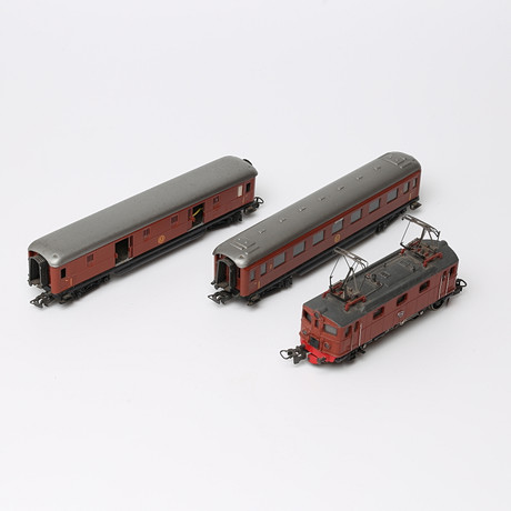 MÄRKLIN 3030 SJ's Da locomotive and passenger train cars 4020 and 4021 ...