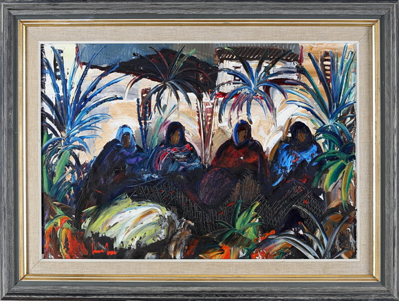 ERIC LO OHLQVIST. Sydländskt motiv, olja på duk, signerad. Konst - Måleri - Auctionet