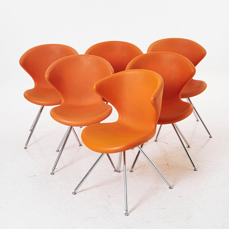 MARTIN BALLENDAT, stolar, 6 st., för TONON, sits av orange ...