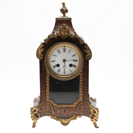 A FRENCH GILT METAL MOUNTED BOULLE CASED MANTEL CLOCK. Clocks & Watches ...