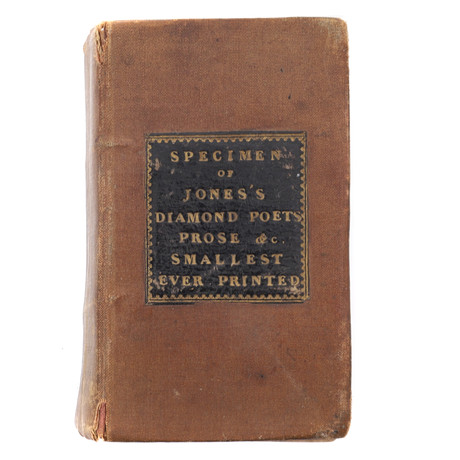 SPECIMEN OF JONES'S DIAMOND POETS, PROSE & C, SMALLEST EVER PRINTED ...