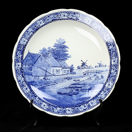 PLATE, Delfts, Boch, Belgium, second half of the 20th century. Ceramics ...