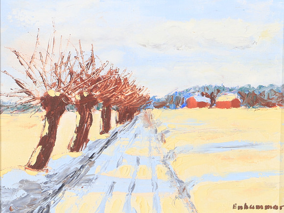 OIDENTIFIERAD KONSTNÄR. Pilallé, olja på duk, signerad Enhammar. Konst ...