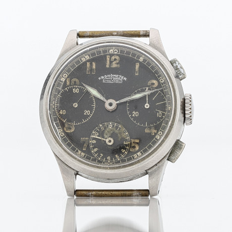 KRONOMETER STOCKHOLM, Wristwatch, steel, manual, chronograph with ...