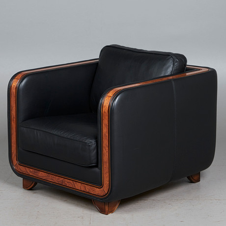 ALBERTO NIERI. Galeria Nieri, lounge chair, model 'New York', leather ...