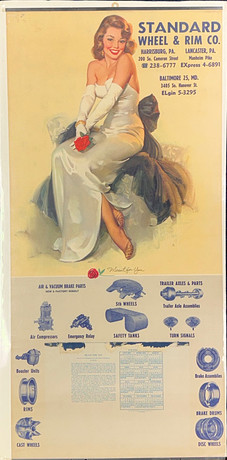 1950-TALET STANDARD HJUL OCH FÄLG FÖRETAG REKLAM KALENDER. Övrigt ...