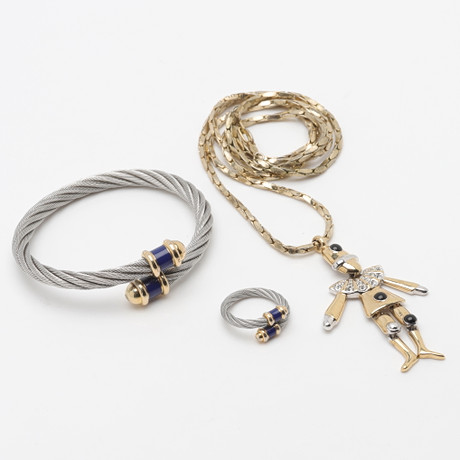 BIJOUTERIER, 4 delar, metall, b.la. Charriol, Genéve, 1900-/2000-tal ...