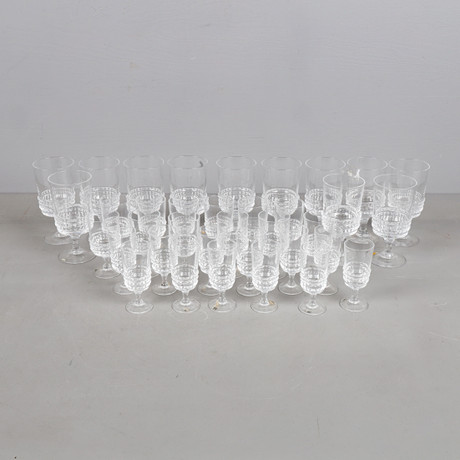 BENGT EDENFALK. Glasservis "Corona", 36 delar, Skruf, 1900-talets andra ...