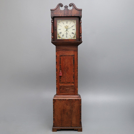 PARKER, DAVENTRY. AN EARLY VICTORIAN OAK AND MAHOGANY LONGCASE CLOCK ...