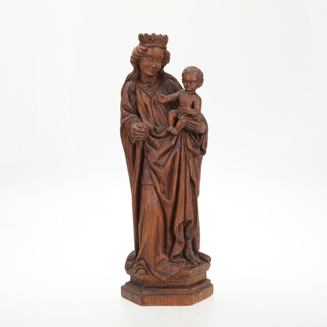 TRÄFIGUR, Madonna med barn. Övrigt - Övrigt - Auctionet
