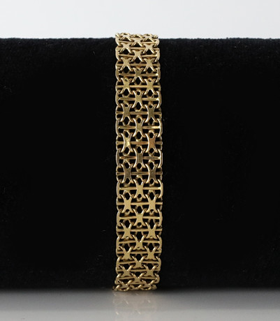 Rannekoru, X-lenkki sauvalla, kulta 18K, Ekström Aktiebolag, Falköping ...