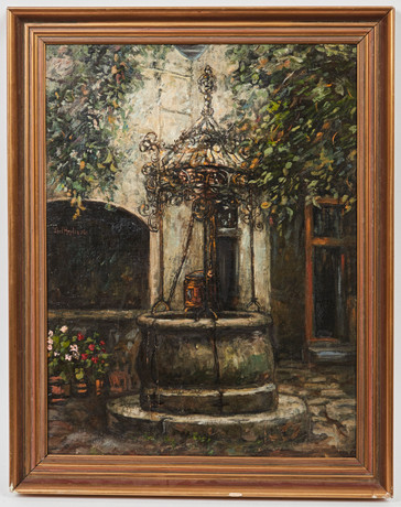 KARL HEYDEN. Painting, Draw Well, 1882. Art - Paintings - Auctionet