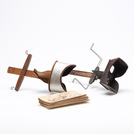 STEREOSKOP, 2 Stück, eines beschriftet "Mercury Stereoscope" mit 13 ...