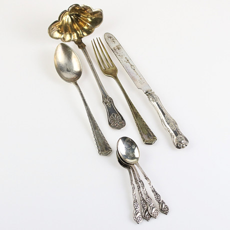 CUTLERY various, silver 830/925, different patterns. Silver & Metals ...