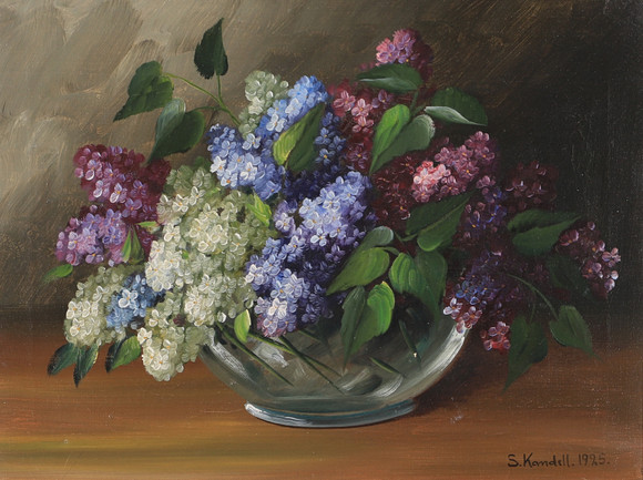 STURE KANDELL. Blomsterstilleben, olja på duk, signerad S. Kandell ...