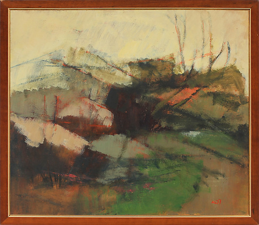 ANDERS LINDGREN. "Old quarry", oil on Board, sung and dated -77. Art ...