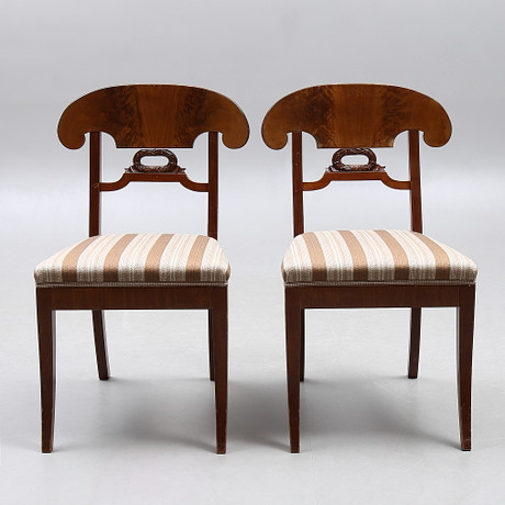 CHAIRS, a pair, Karl Johan style, first half of the 20th century ...