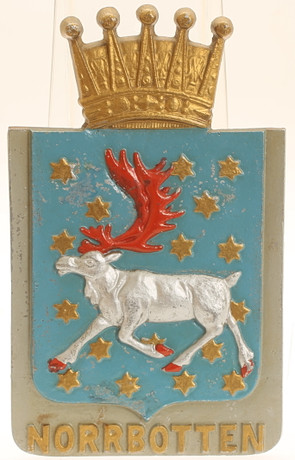 WALL PLAQUE, landscape coat of arms Norrbotten, metal. Silver & Metals ...