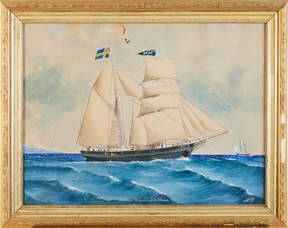 LARS PETTER SJÖSTRÖM. Ship portrait, "Hebe from Höganäs, Capt. A ...