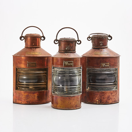 LANTERNOR, set om 3 st, 1900-talets början, C.M. Hammar Göteborg, akter ...