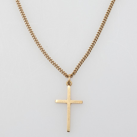 HÄNGE med KEDJA, 18K guld, kors & pansarlänk. Smycken & Ädelstenar ...