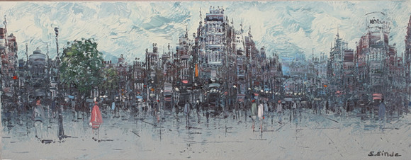 SVEN SINDE. "Plaza Pigalle" Paris, oil on canvas, signed and dated 1964 ...