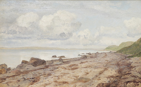 JANUS LA COUR (1837-1909). Olja på duk, kustlandskap, signerad. Konst ...