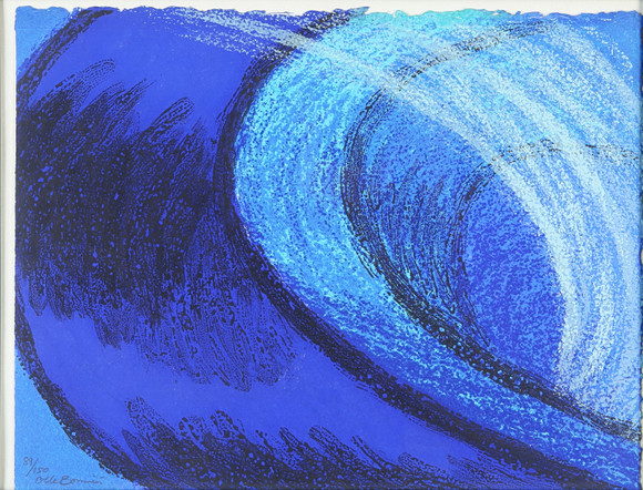 OLLE BONNIÉR. Litografi, "Blå rymd", signerad och numrerad 89/150 ...