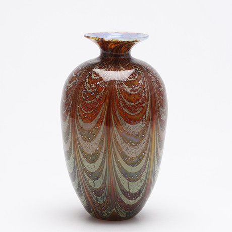 FRANCO MORETTI vase, signed, Murano Italy, glass second half of the ...
