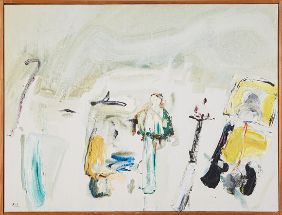 OLLE LINDGREN. "Trafik", olja på duk, 46 x 61 cm. Konst - Måleri - Auctionet