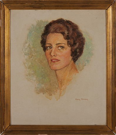 MARY EMENY. 20th century, female portrait, signed Mary Emery, oil on ...