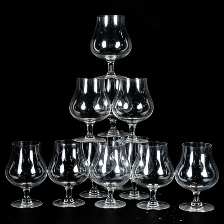 NILS LANDBERG. COGNAC CUPS, 12 pcs, "Arne", Orrefors. Glass - Utility ...