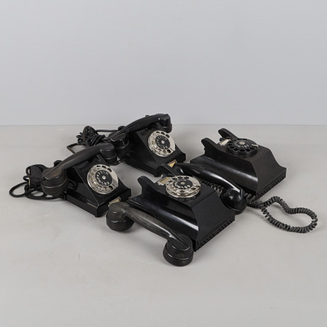 TELEFONER, 4 stycken, Televerket, 1900-talets första hälft. Övrigt ...