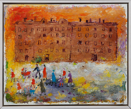 PER BERGMAN. "Tanterna i Tågarp". Olja på dukpannå, signerad. Konst ...