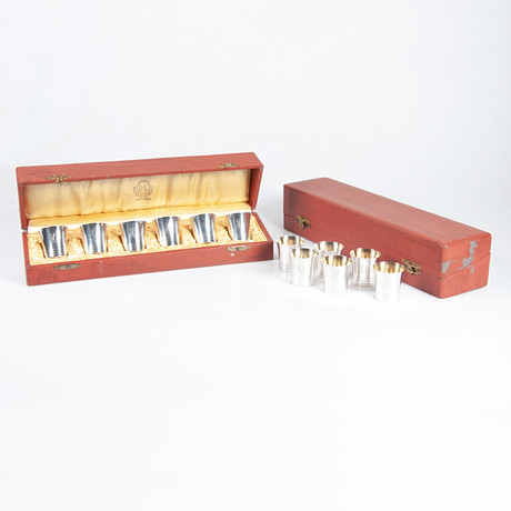 SNAPSGLAS. Silver, 12 st, GAB, Stockholm, U8, 1946. Silver & Metall ...