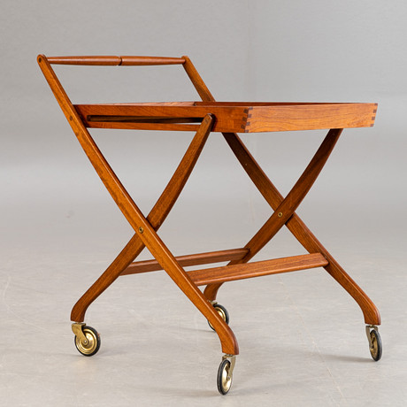 Tevagn/serveringsvagn i teak/serveringsvagn, vikbar. 1900-talets mitt ...