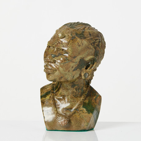 EDWARD C. NDORO (Zimbabwe, 1973-). Skulptur, Shona (Zimbabwe), man med ...