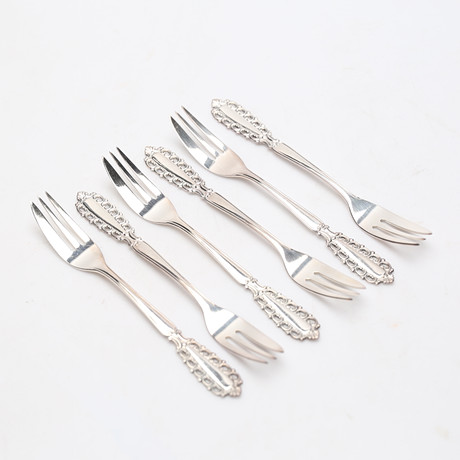 BAKING FORKS, 6 pcs, silver, "Carmen", GAB, Stockholm 1966, weight ...