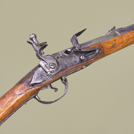 FLINT LOCK RIFLE, for hunting built partly from older military parts ...