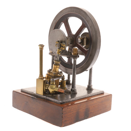 A MODEL OF SINGLE OSCILLATING CYLINDER, FOUR-PILLAR, VERTICAL STEAM ...