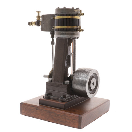 A MODEL OF AN INVERTED VERTICAL, OPEN FRONT SINGLE CYLINDER STEAM ...