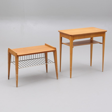 SIDE TABLE WITH NEWSPAPER SHELF, 2 pcs, 1900s. Furniture - Tables ...